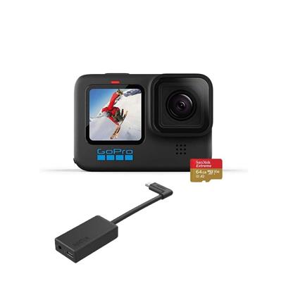 GoPro HERO10 Black with Free Mic & 64GB Memory Card Waterproof to 33ft ...